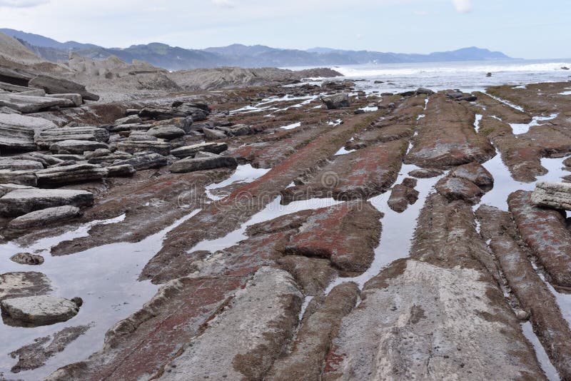 Flysch Rock Formations on the Basque Coast. Zumaia, Gipuzkoa, Spain ...