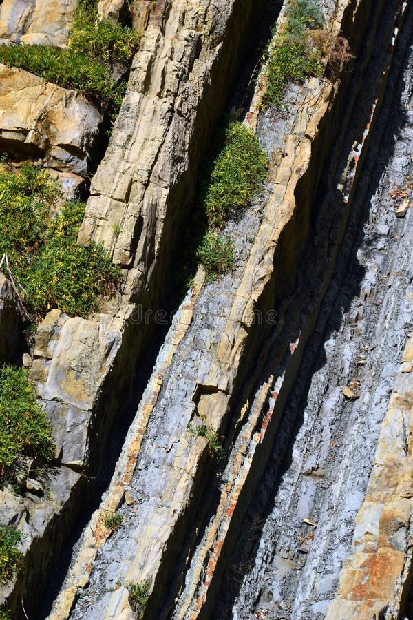 Flysch Rock on the Seashore in the Water Stock Image - Image of nature ...