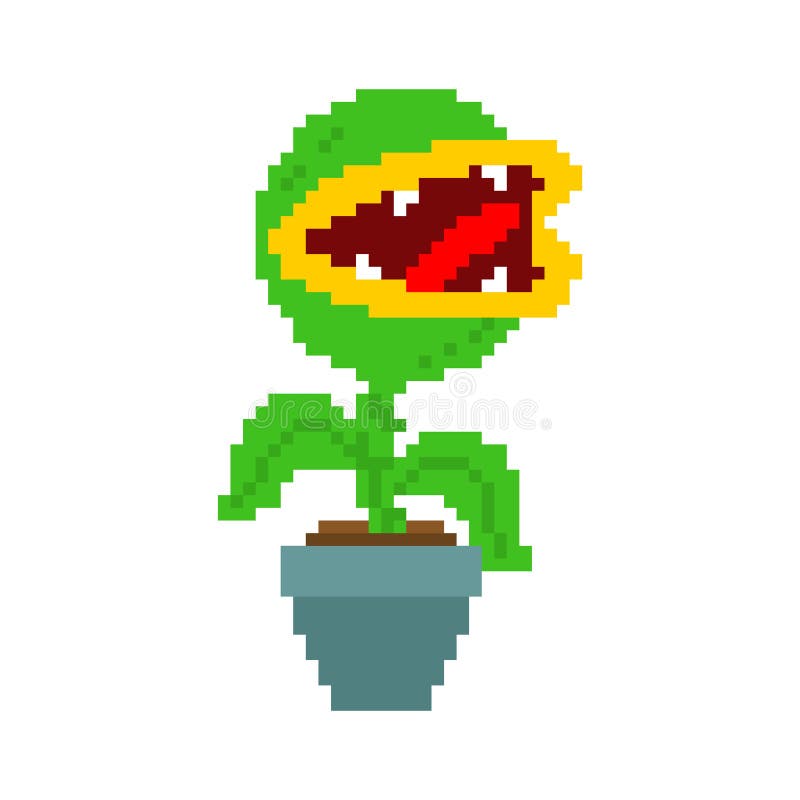 Flytrap Pixel Art. Flower Predator Carnivorous Plant in Pot Stock ...