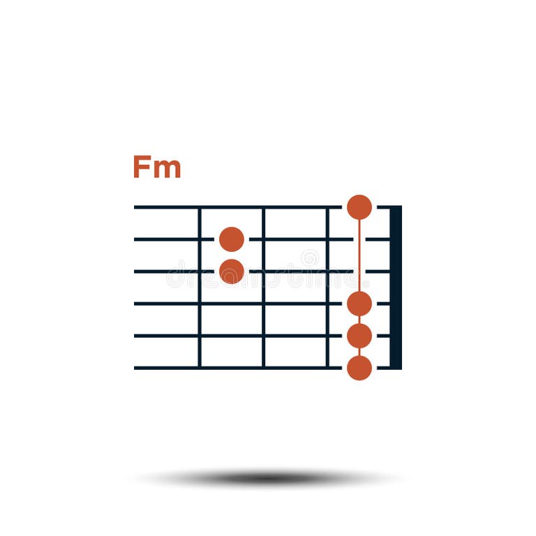 Fm, Basic Guitar Chord Chart Icon Vector Template Stock Vector ...