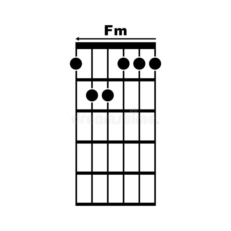 Fm guitar chord icon stock vector. Illustration of major - 303289526