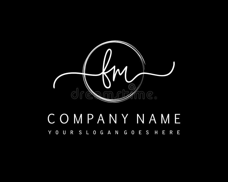 FM Initial Handwriting Logo Circle Hand Drawn Template Vector Stock ... FM Initial Handwriting Logo Circle Hand Drawn Template Vector Stock ...