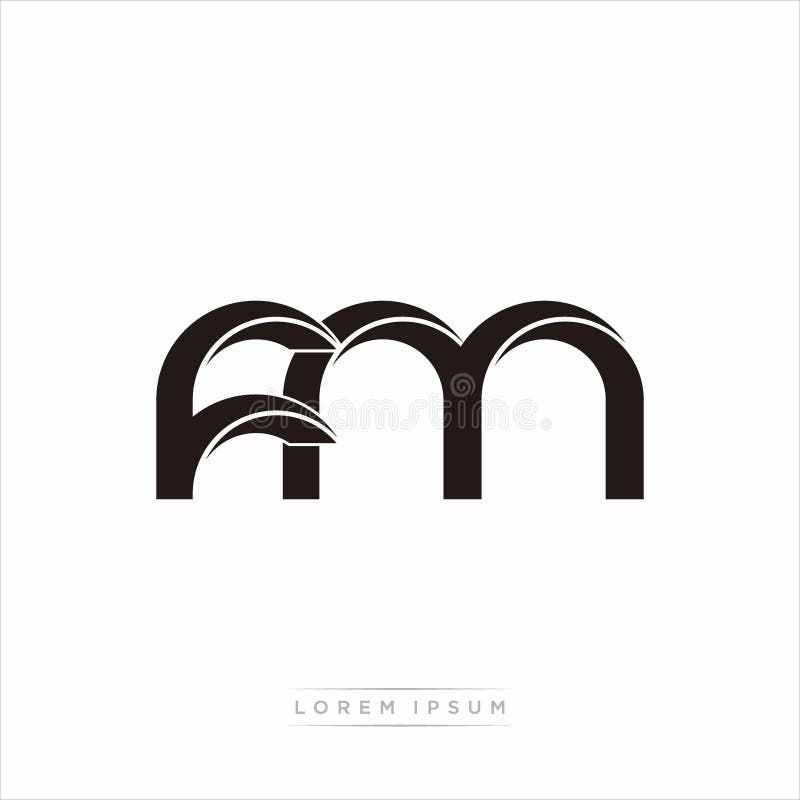 Fm Initial Letter Split Lowercase Modern Monogram Linked Outline Rounded Logo Stock Vector ...