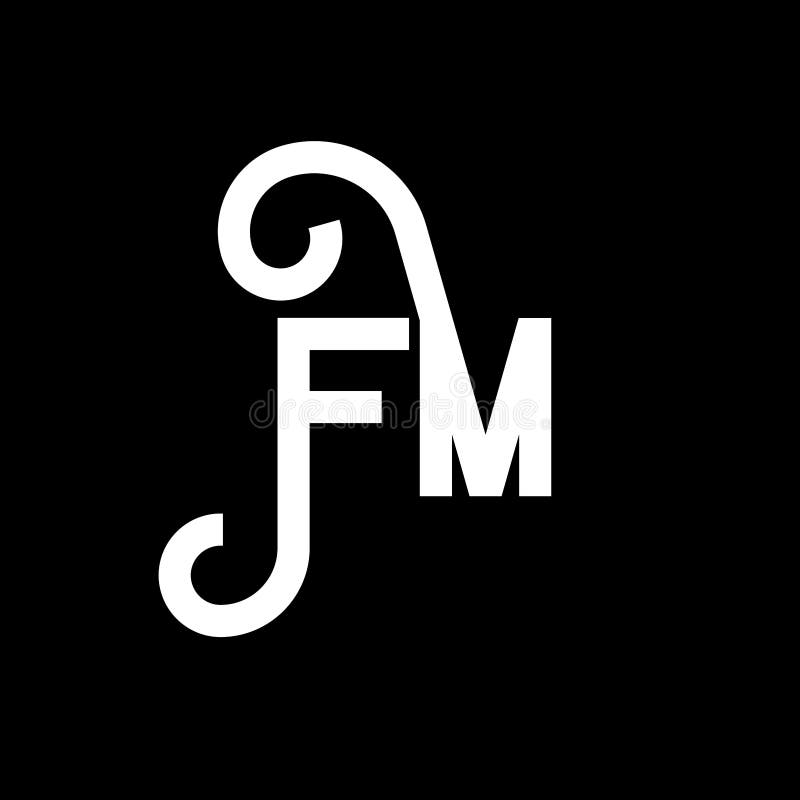 FM Letter Logo Design on Black Background. FM Creative Initials Letter ...