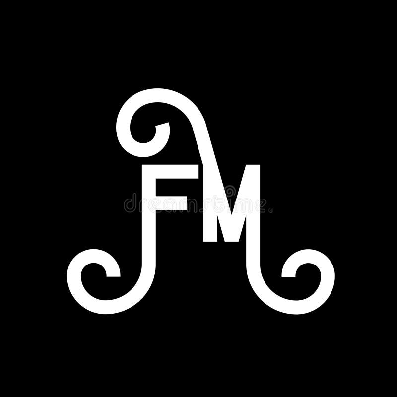 FM Letter Logo Design on Black Background. FM Creative Initials Letter ...