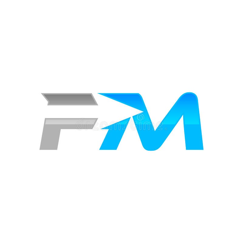 FM Letter Logo, Initial Letter FM Graphic Logo Template, Unique ...