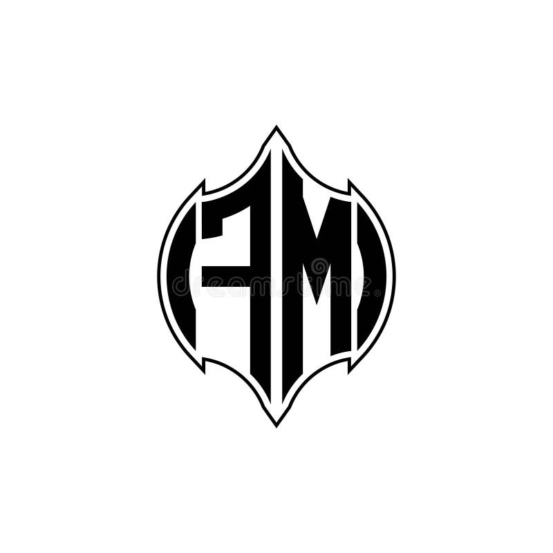 FM Logo Monogram Geometric Shield Shape Style Stock Vector ...