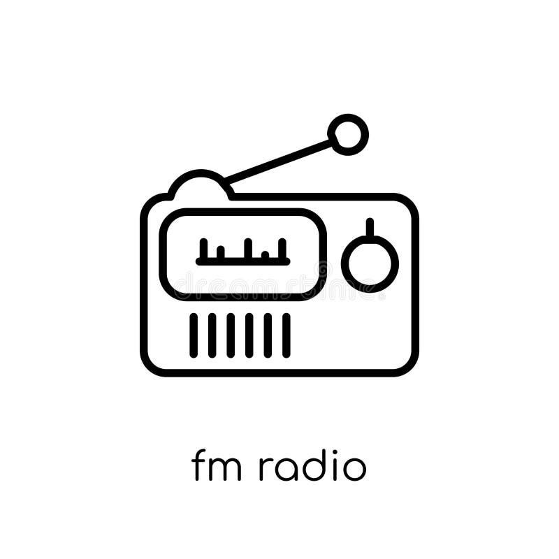 FM Radio Icon. Trendy Modern Flat Linear Vector FM Radio Icon on Stock ...