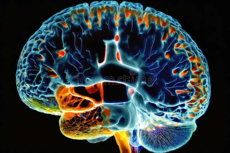 A Fmri Scan Of A Brain During Rest Generative Ai Stock Illustration Illustration Of Structure