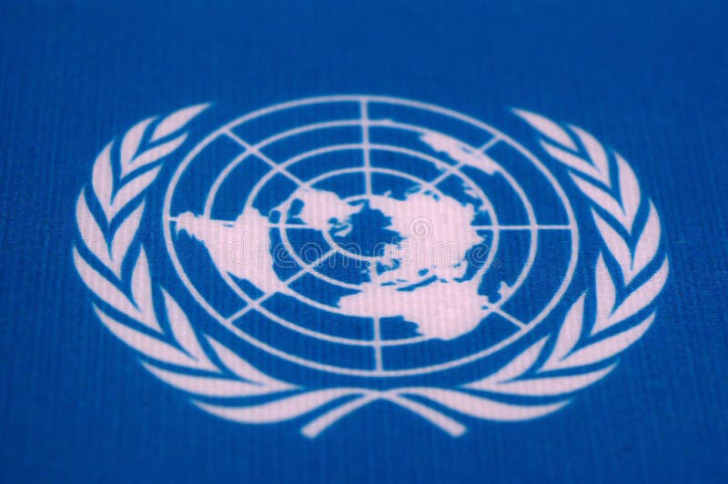 FN-flagga redaktionell fotografering för bildbyråer. Bild av ...