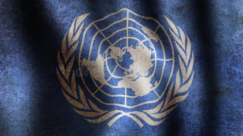 FN-flagga arkivfilmer. Video av stängning, konstgjord - 42603028