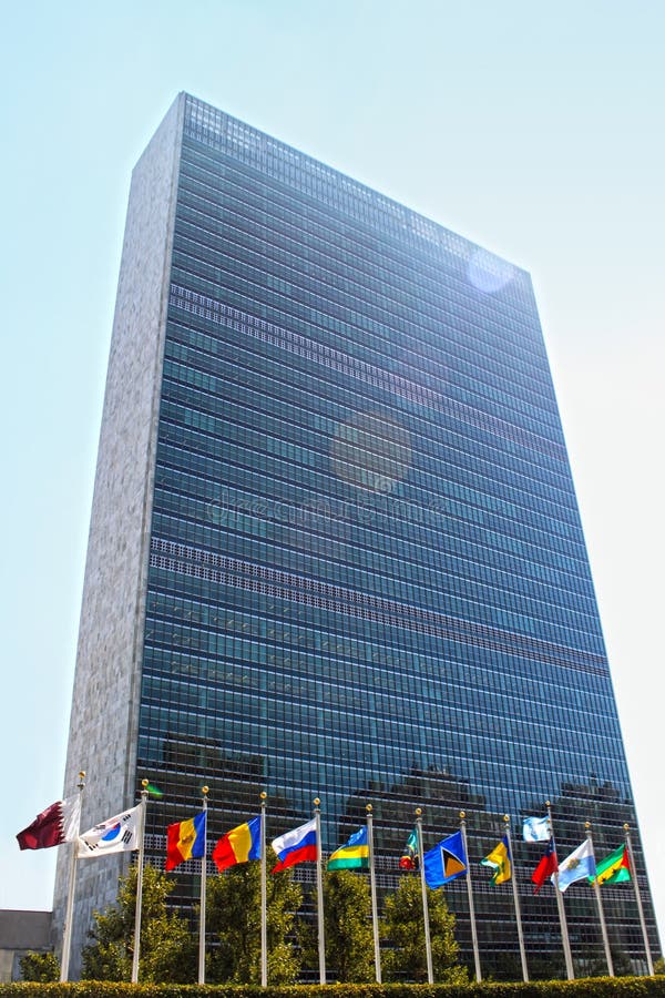 FN-högkvarter i New York redaktionell arkivfoto. Bild av poler - 42225143