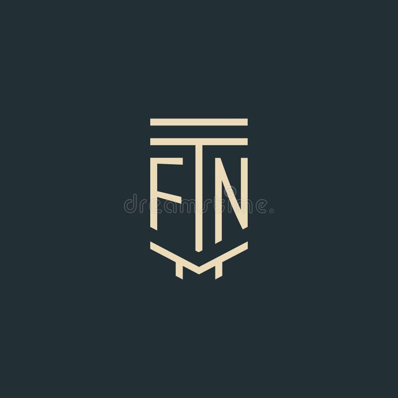 FN Initial Monogram with Simple Line Art Pillar Logo Designs Stock ...