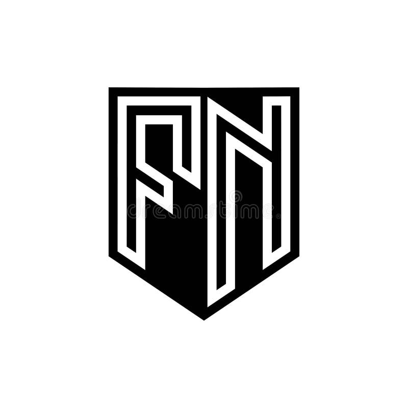 FN Logo Monogram Shield Geometric White Line Inside Black Shield Color ...