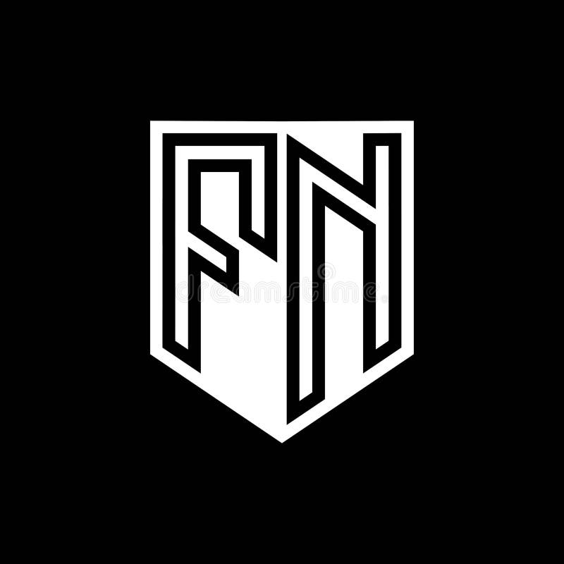FN Logo Monogram Shield Geometric Black Line Inside White Shield Color ...