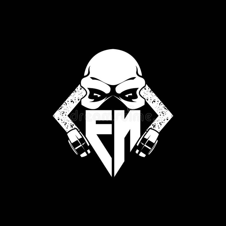 FN Initial Gaming ESport Skull Mask Style Stock Vector - Illustration ...