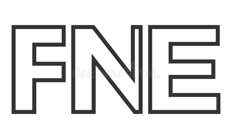 FNE Logo Design Template with Strong and Modern Bold Text. Initial ...