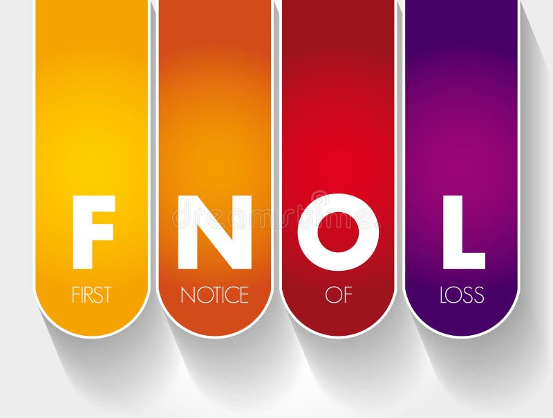 FNOL - First Notice of Loss Acronym Text with Arrows, Business Concept ...