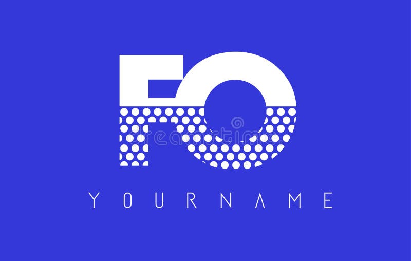 FO F O Dotted Letter Logo Design with Blue Background. Stock Vector ...
