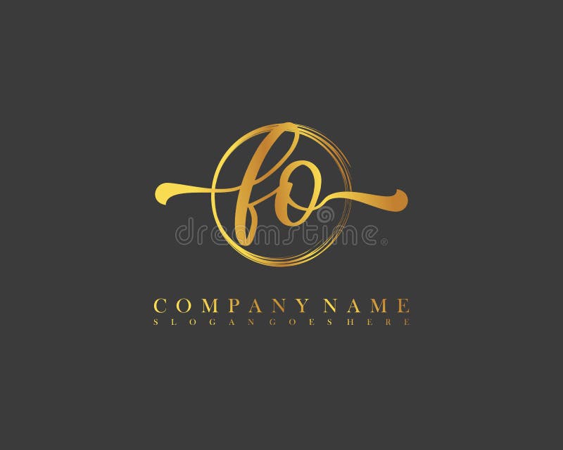 FO Initial Handwriting Logo Circle Hand Drawn Template Vector Stock ...