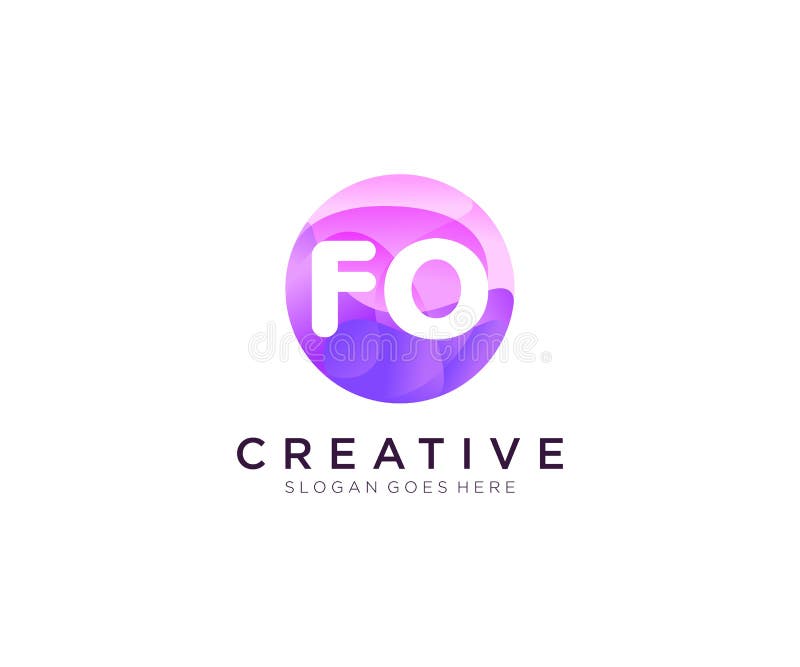 FO Initial Logo with Colorful Circle Template Vector Stock Vector ...