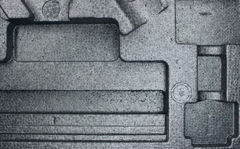 Pattern of Variety Recesses and Protrusions on Black Plastic Foam Panel ...