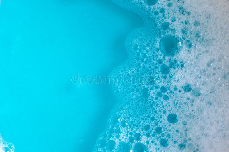Foam in Blue Water. Blue Foam. Water with Foam Bubbles Stock Image ...