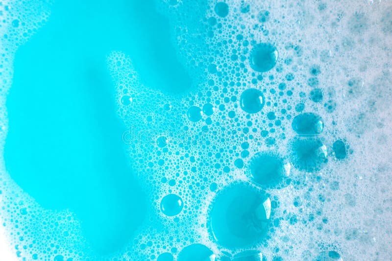 Foam in Blue Water. Blue Foam. Water with Foam Bubbles Stock Photo ...