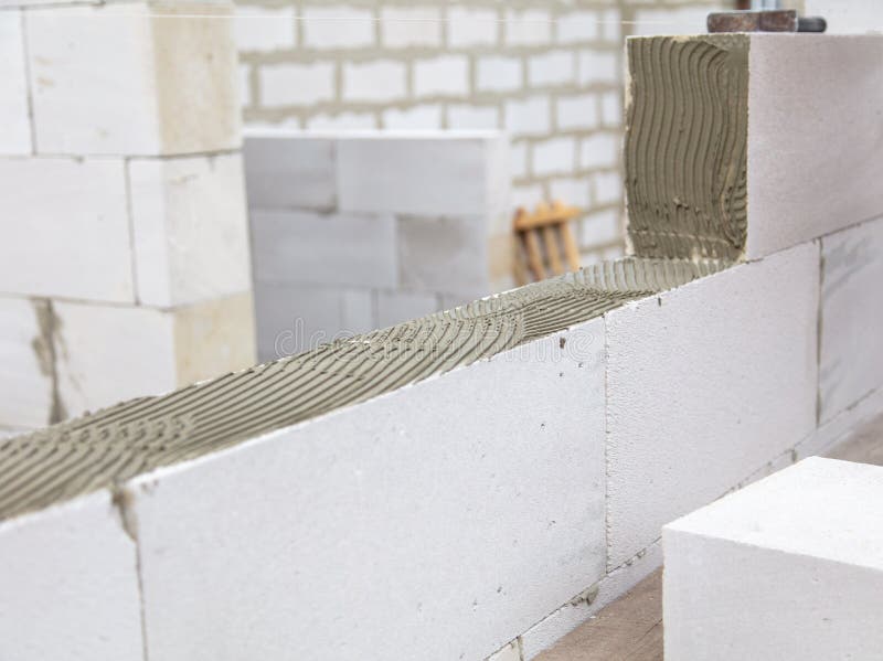Foam Bricks in a House Under Construction Stock Image - Image of ...