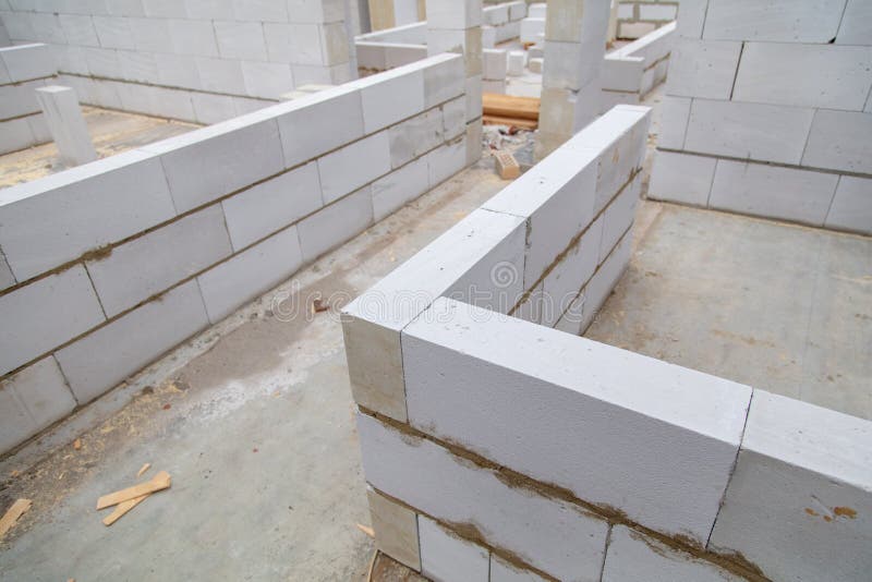 Foam Bricks in a House Under Construction Stock Image - Image of ...