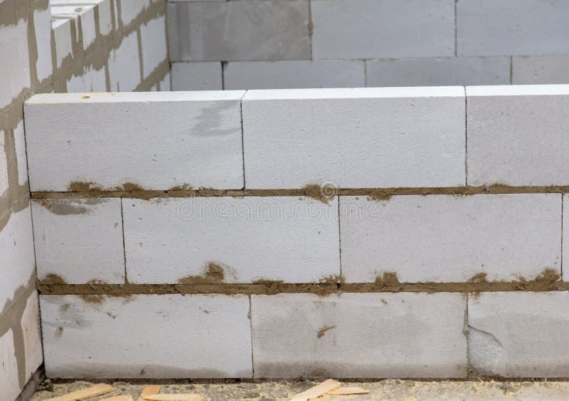 Foam Bricks in a House Under Construction Stock Photo - Image of ...