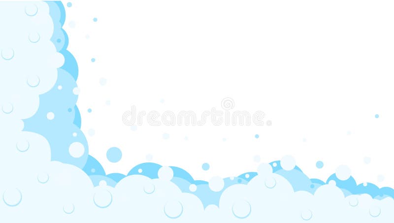 Foam Bubbles Frame. Cartoon Bubbles of Shampoo, Bubble Bath, Soap ...
