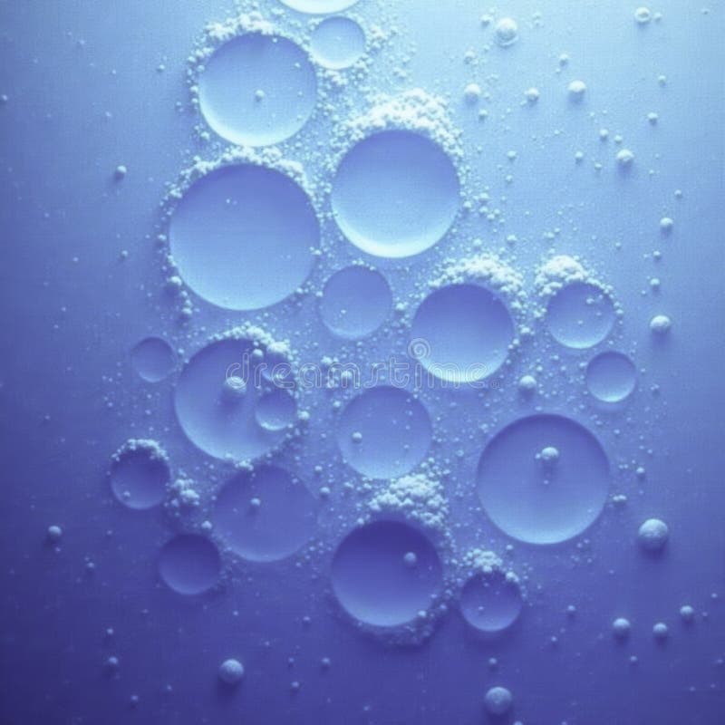 Foam Bubbles Rising To the Surface of Blue Water, Soap, Translucent ...