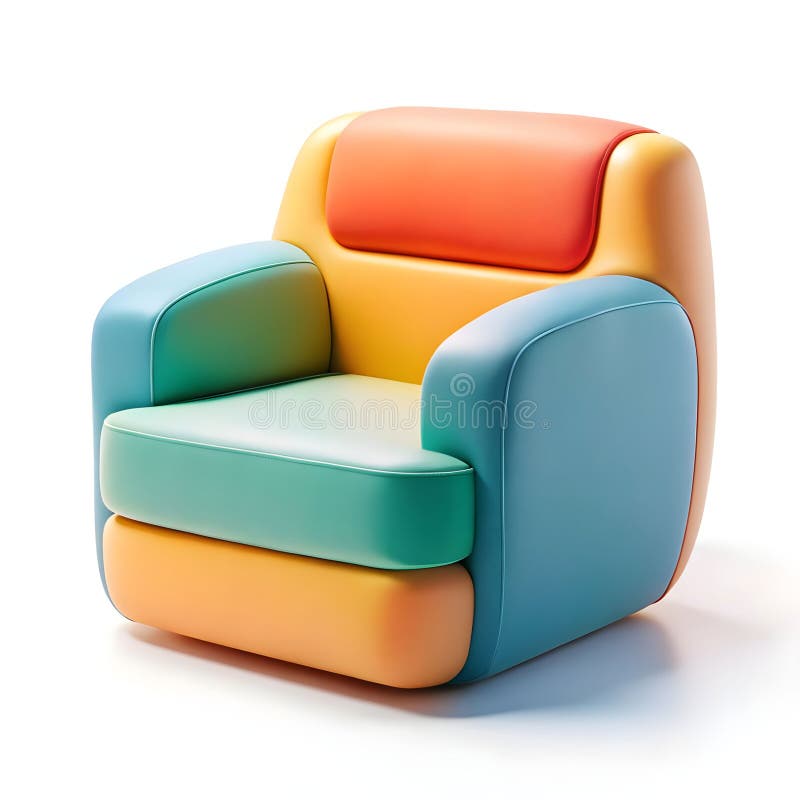 A Comfortable Foam Chair Sits Against a White Background, Stock Image ...