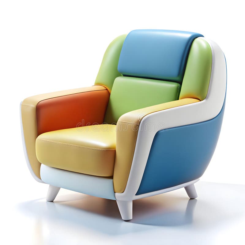 A Comfortable Foam Chair Sits Against a White Background Stock Photo ...