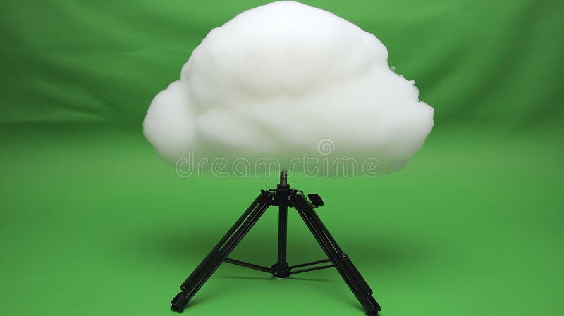 Foam Cloud Model on Tripod, Green Screen Backdrop Stock Photo - Image ...