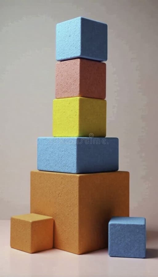 Foam Cubes in Different Shapes and Sizes Stacked High, Cube, Playful ...