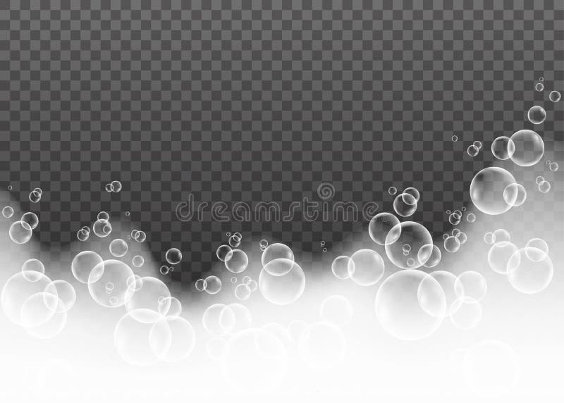 Foam Effect with Soap Bubbles Isolated on Transparent Background Stock ...