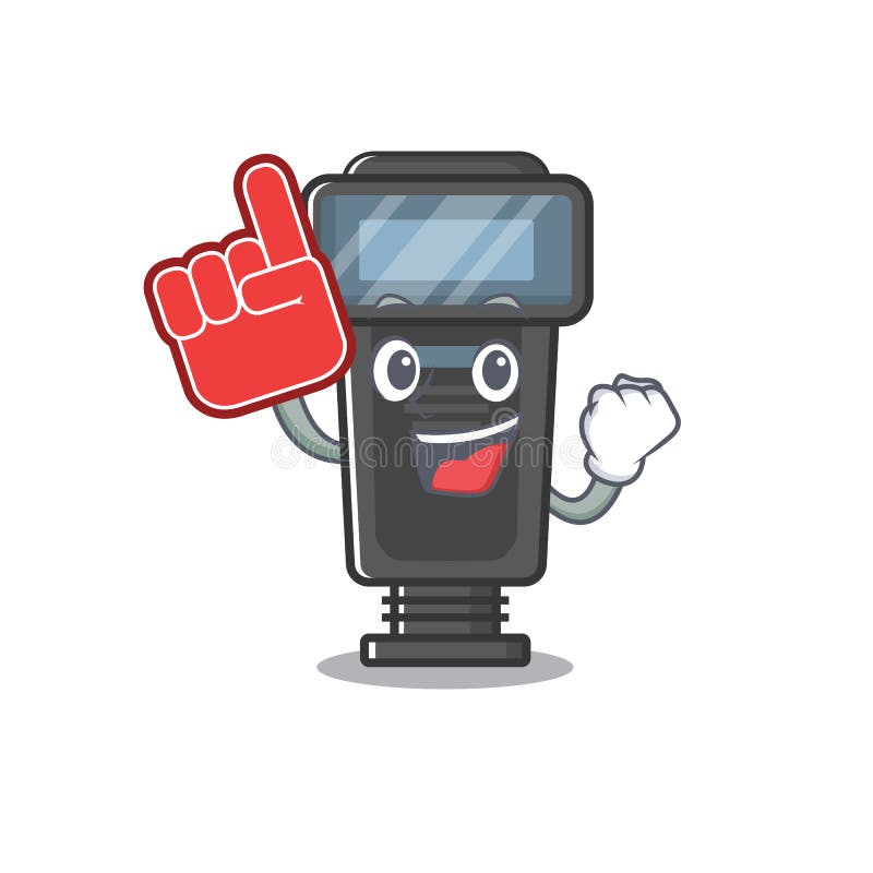 Foam Finger Camera Flash with the a Character Stock Vector ...