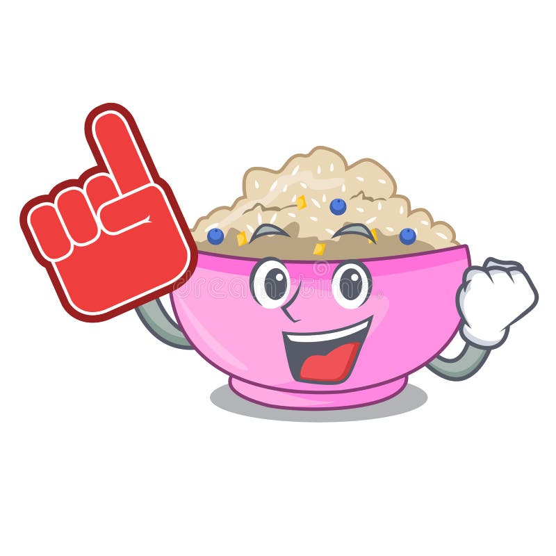 Two Finger Cereal Box In The Character Fridge Stock Vector