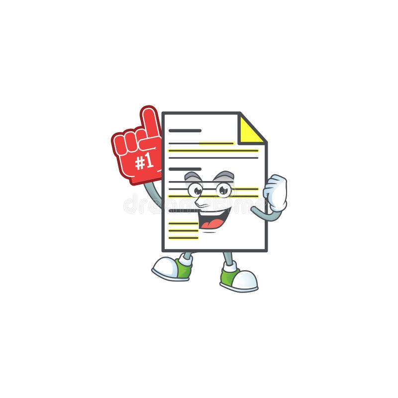 Two Finger Document in the Cartoon Character Mascot Stock Vector ...