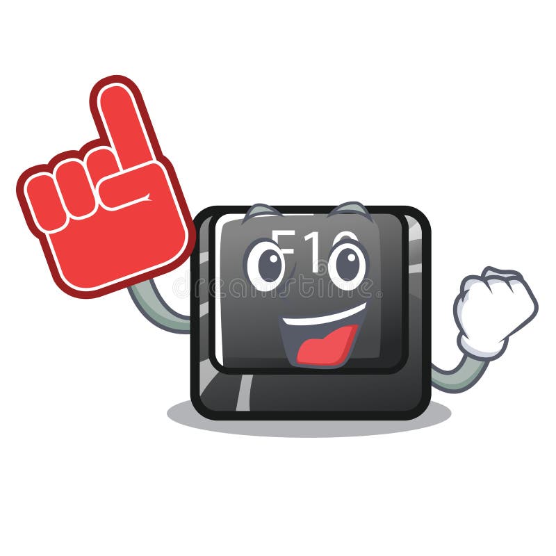 Foam Finger F10 Button Installed on Cartoon Computer Stock Vector ...