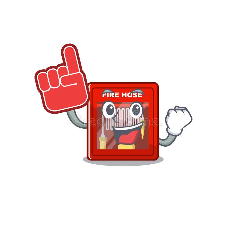 Foam Finger Fire Hose Cabinet on the Cartoon Stock Vector ...