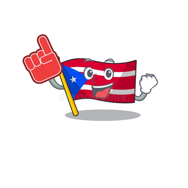 Foam Finger Flag Puerto Rico the Mascot Shape Stock Vector ...