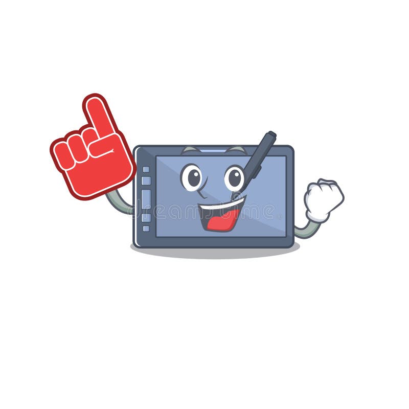 Foam Finger Graphic Tablet on the Mascot Table Stock Vector ...