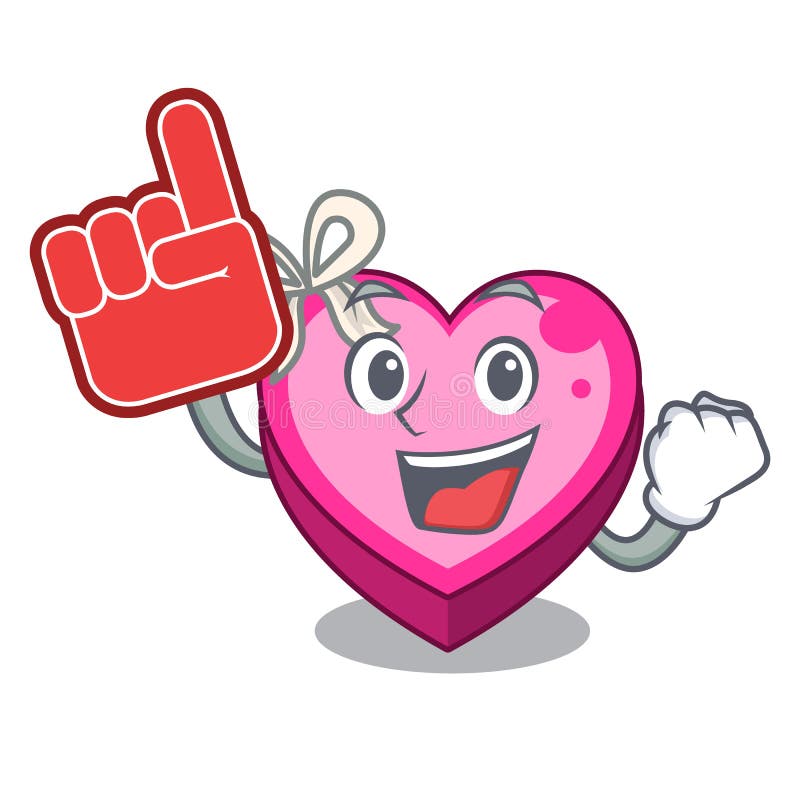 Foam Finger Heart Box in the Cartoon Sleep Stock Vector - Illustration ...