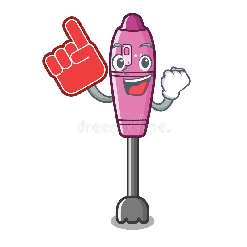 Foam Finger Immersion Blender in the Cartoon Shape Stock Vector ...