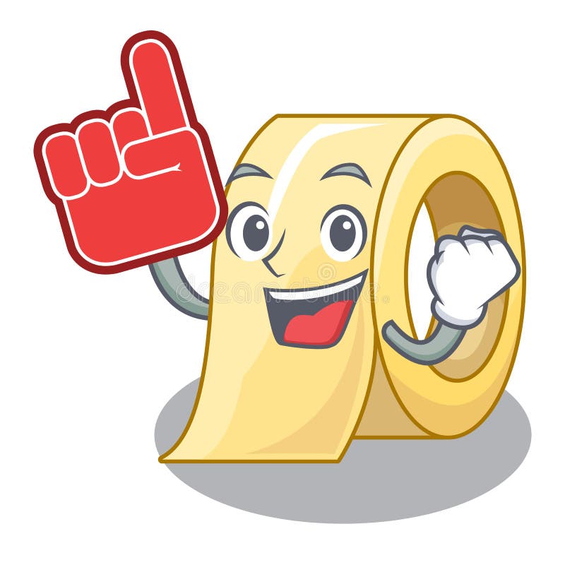 Foam Finger Masking Tape in a Cartoon Box Stock Vector - Illustration ...