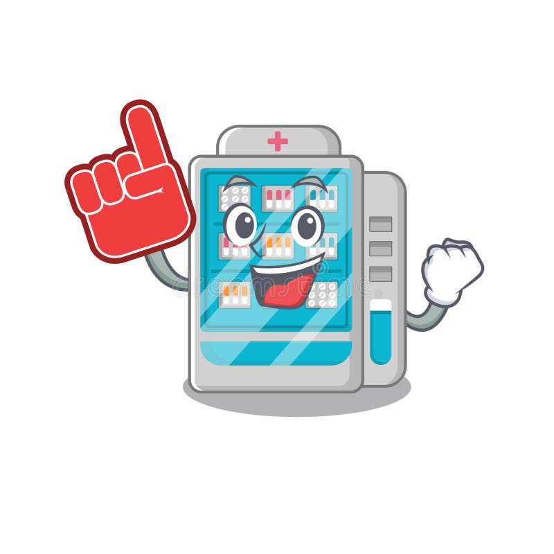 Foam Finger Medicines Vending Machine on a Mascot Stock Vector ...