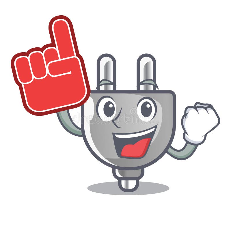 Foam Finger Miniature Electric Plug the Shape Cartoon Stock Vector ...